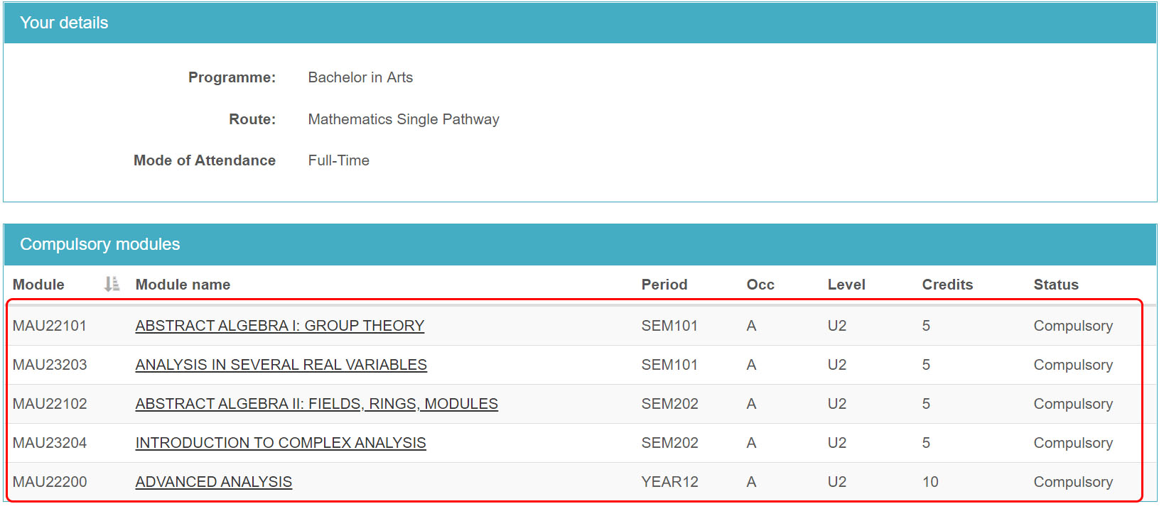 Online module enrolment - Academic Registry - Trinity College Dublin