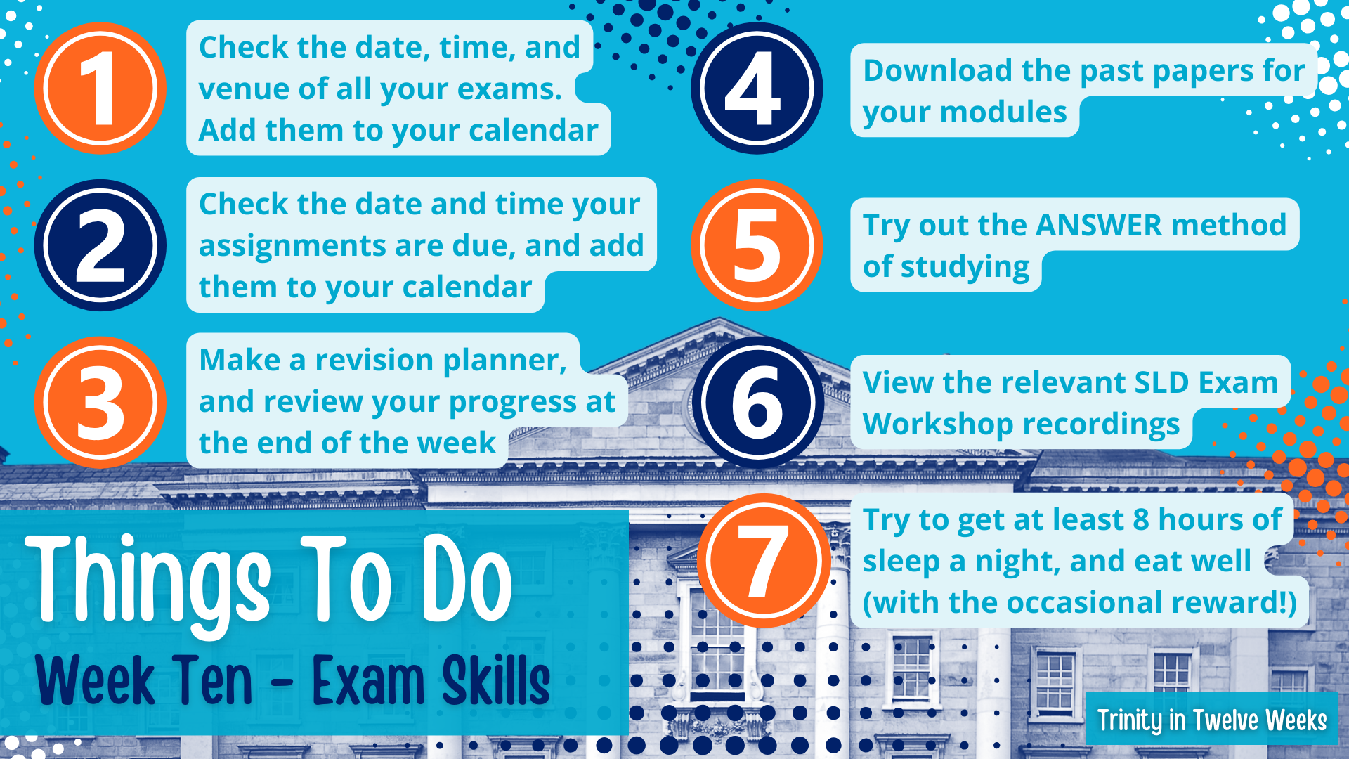 Trinity In Twelve Weeks - Current Students - Trinity College Dublin